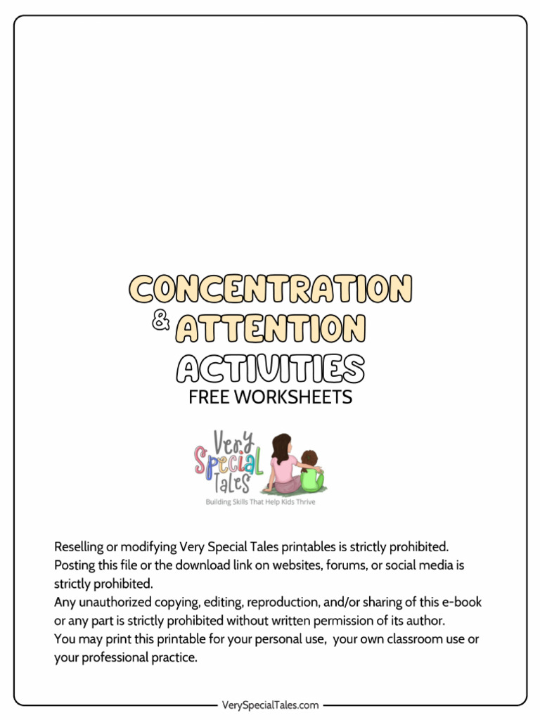 Attention and Concentration Activities Very Special Tales | PDF ...