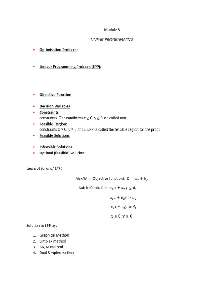 Understanding Linear Programming Concepts | PDF