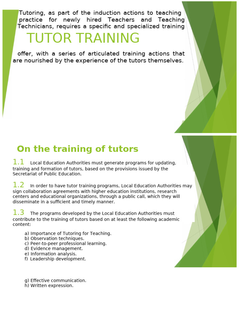 Tutor Training | PDF