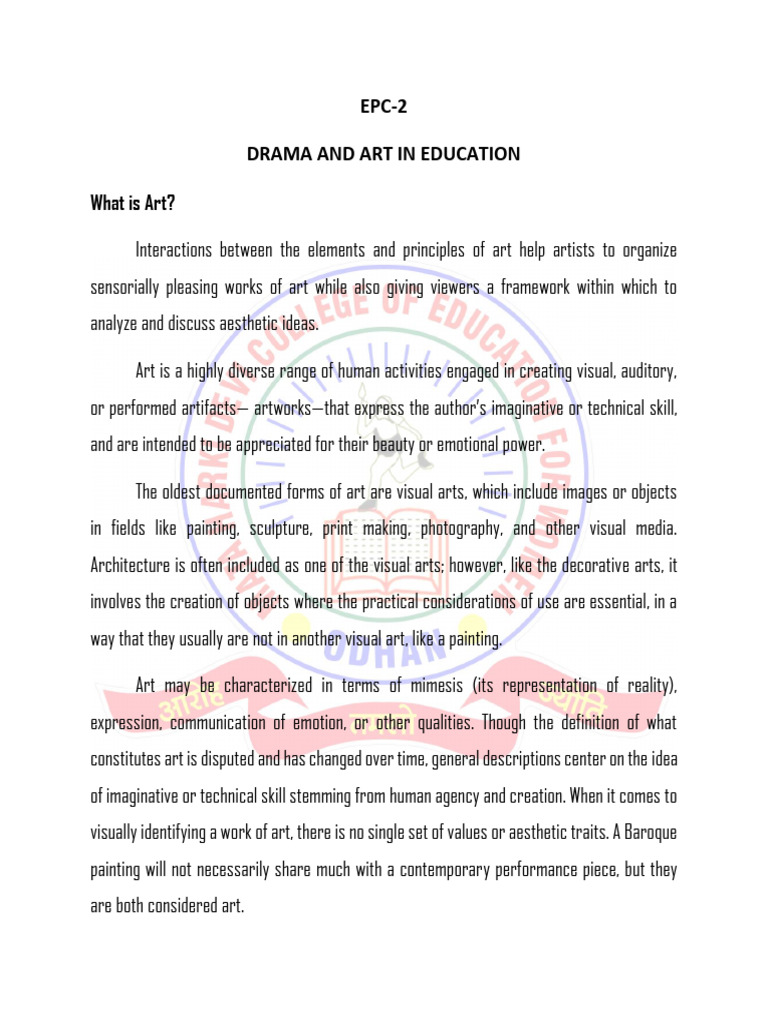 Drama and Art in Education (English) | PDF | Aesthetics | The Arts