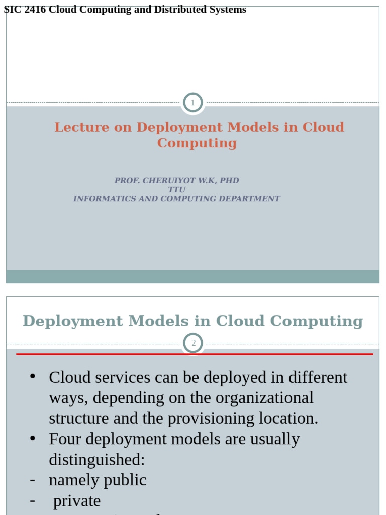 Lecture 3 Cloud Deployment Models | PDF | Cloud Computing | Software As A Service