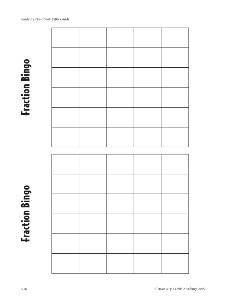 Fraction Bingo | PDF