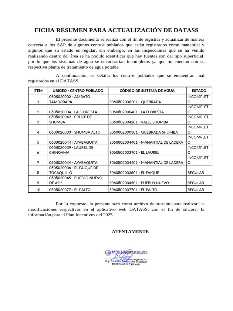 Acrchivo de Sustento | PDF