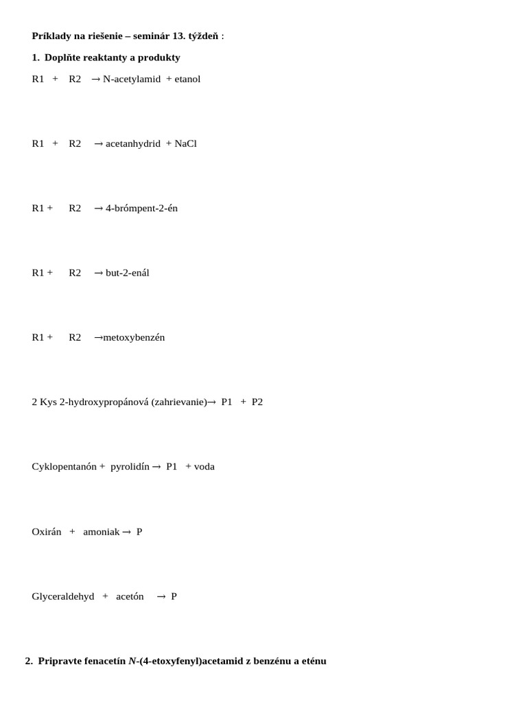 Príklady Na Riešenie_13 Týžden (1) | PDF