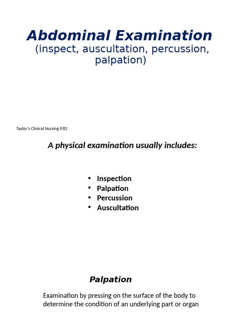 Abdominal Examination Techniques | PDF | Physical Examination | Pulse
