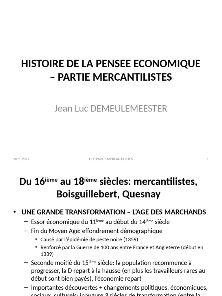 Mercantilisme : Histoire et Concepts clés | PDF | Mercantilisme ...
