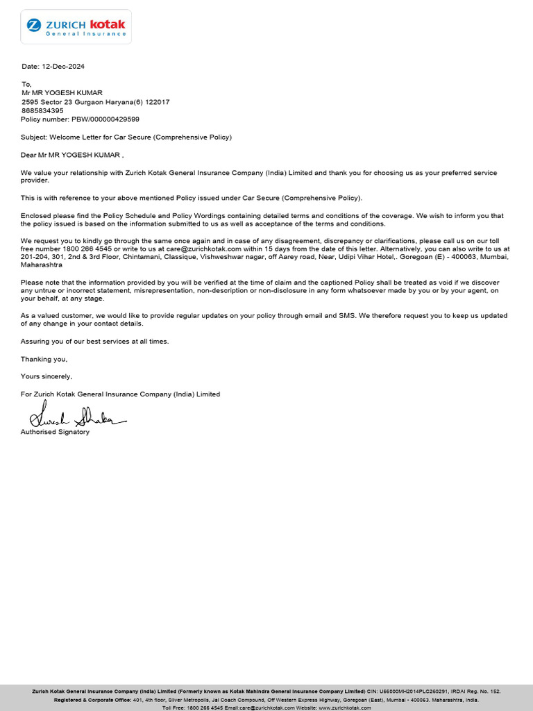 Policy Copy | PDF | Insurance | Deductible