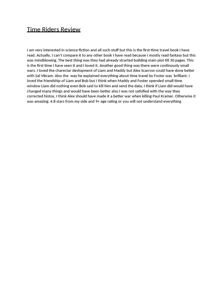 Time Riders Review | PDF