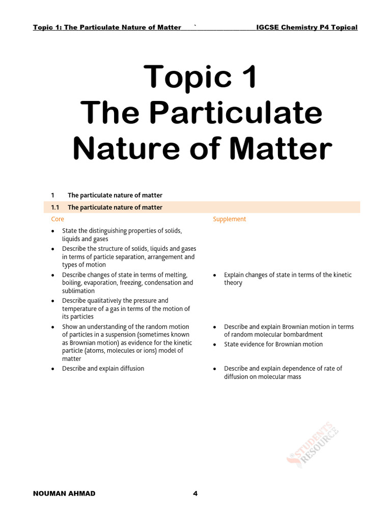 Particulate Model of Matter | PDF | Gases | Ammonia