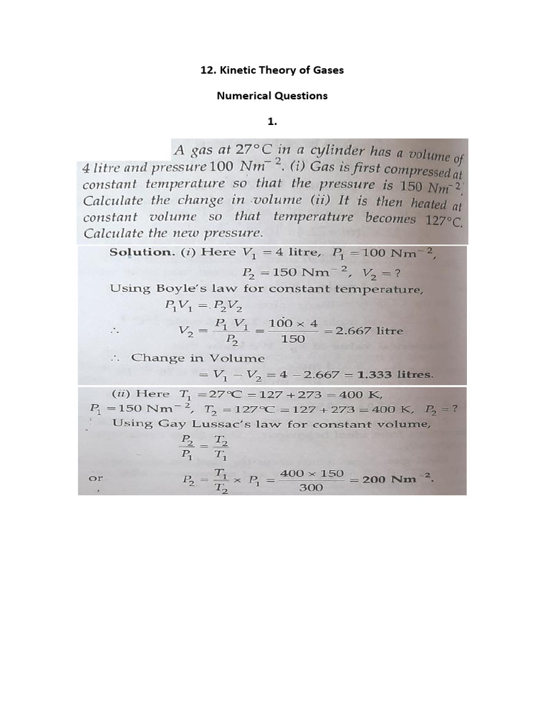 Chapter 12 - Numericals | PDF