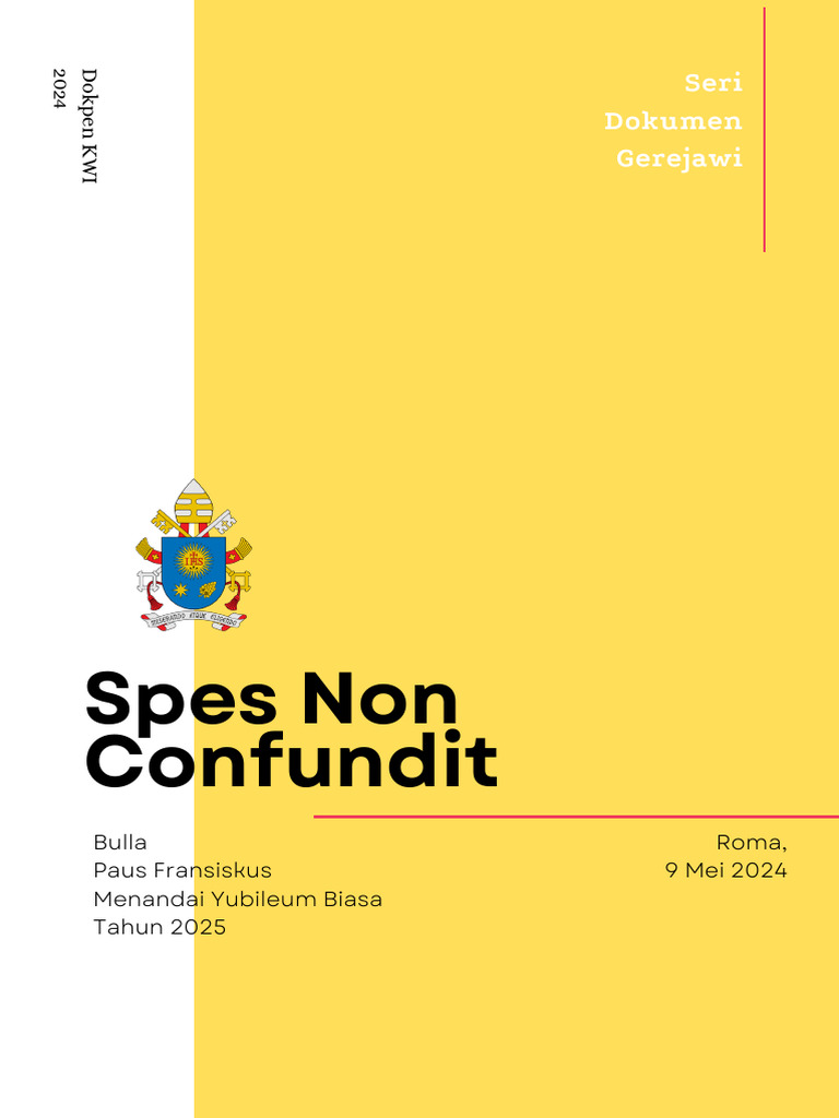 SDG SPES NON CONFUNDIT - Bulla Menandai Yubileum Biasa Tahun 2025 | PDF