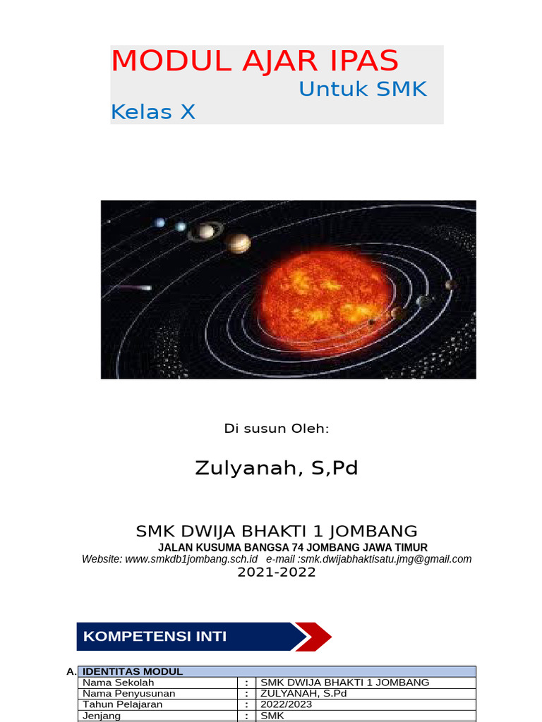 Modul Ajar IPAS SMK Kelas X 2022 | PDF