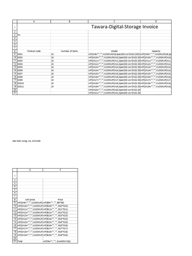 Tawara Digital Storage Invoice | PDF