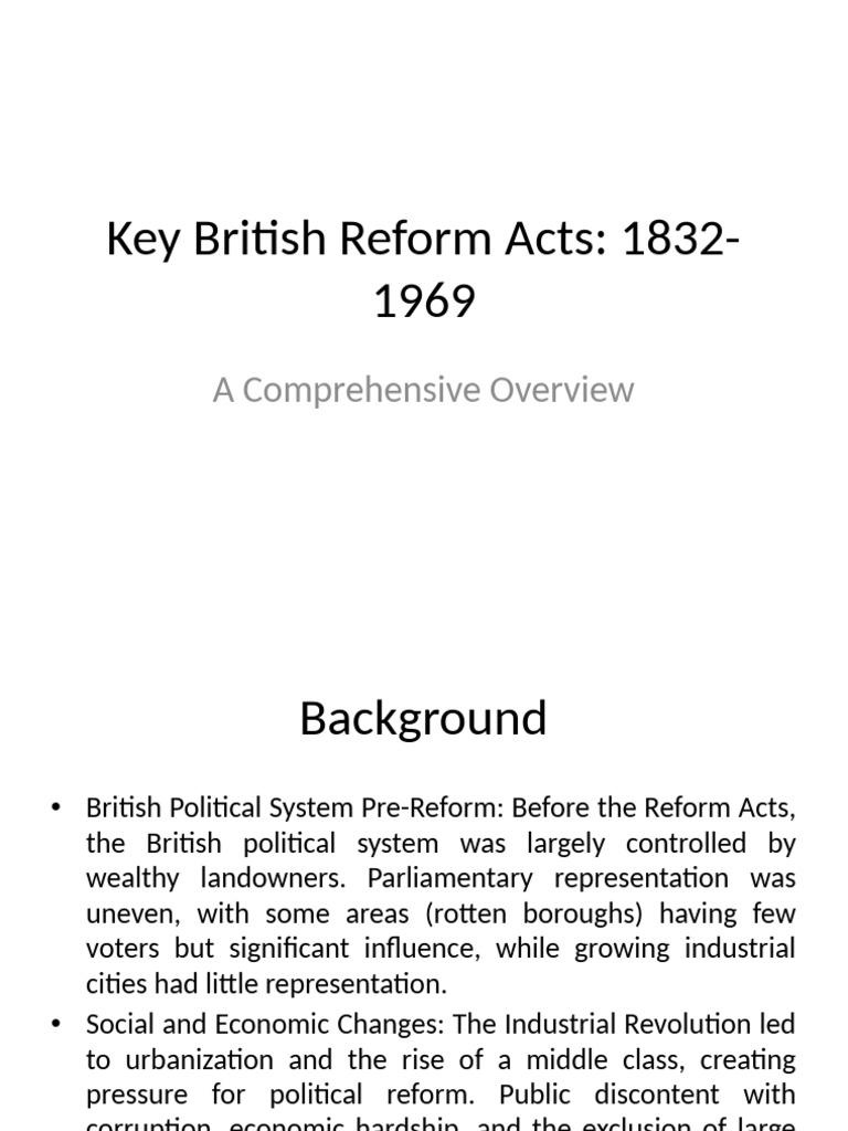 Reform_Acts_Overview | PDF | United Kingdom Of Great Britain And ...