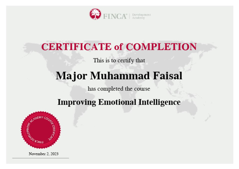 Improving Emotional Intelligence - English - Certificate of Completion ...
