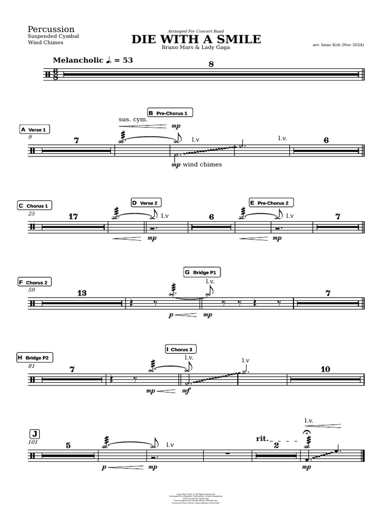 Bruno Mars & Lady Gaga Concert Band Arrangement | PDF | Songs ...