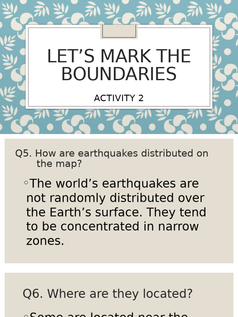 Let's Mark The Boundaries - Answer Activity | PDF