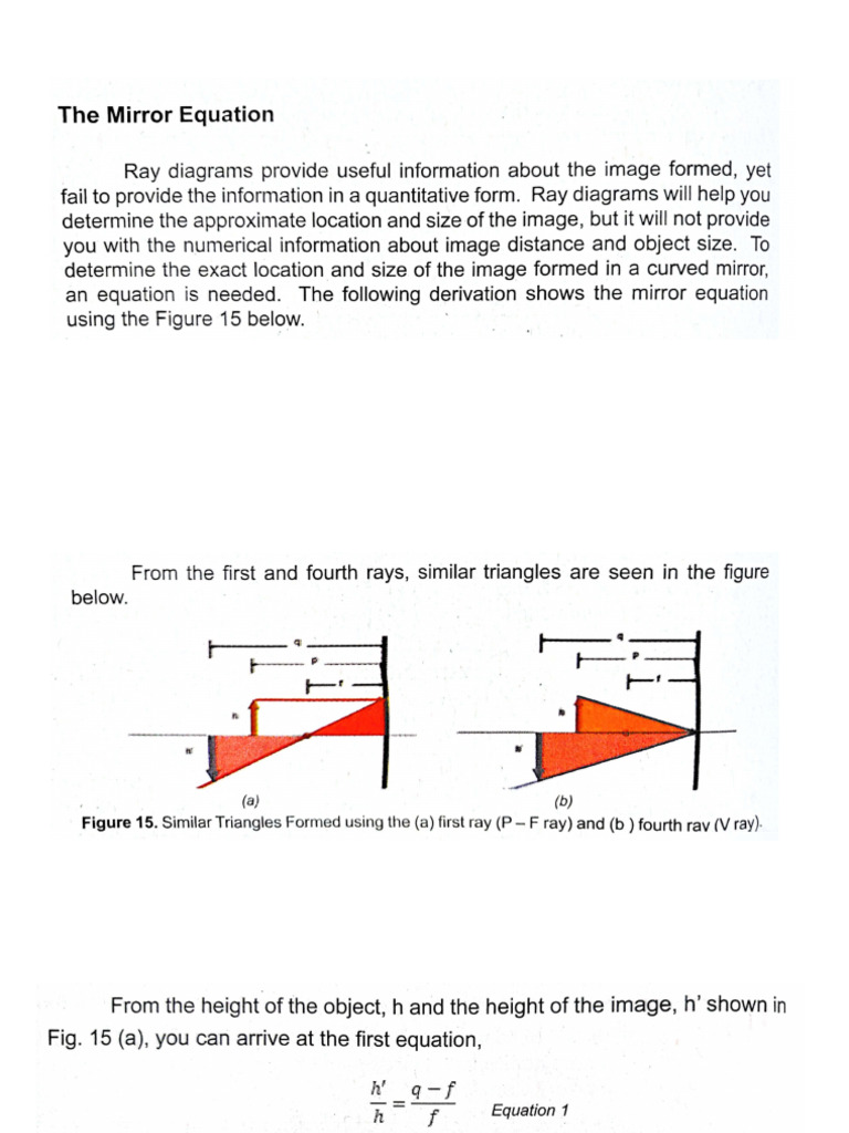 Mirror Equation | PDF