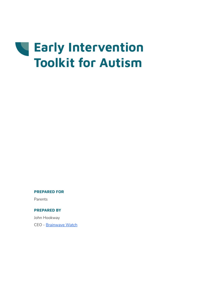 Early Intervention Toolkit For Autism | PDF | Autism | Human Development