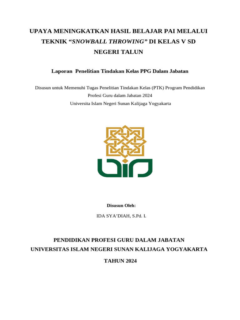 Laporan Hasil PTK | PDF