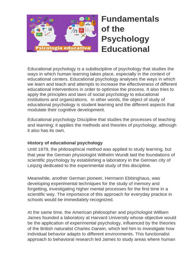 foundation of educational psychology | PDF | Psychology | Methodology