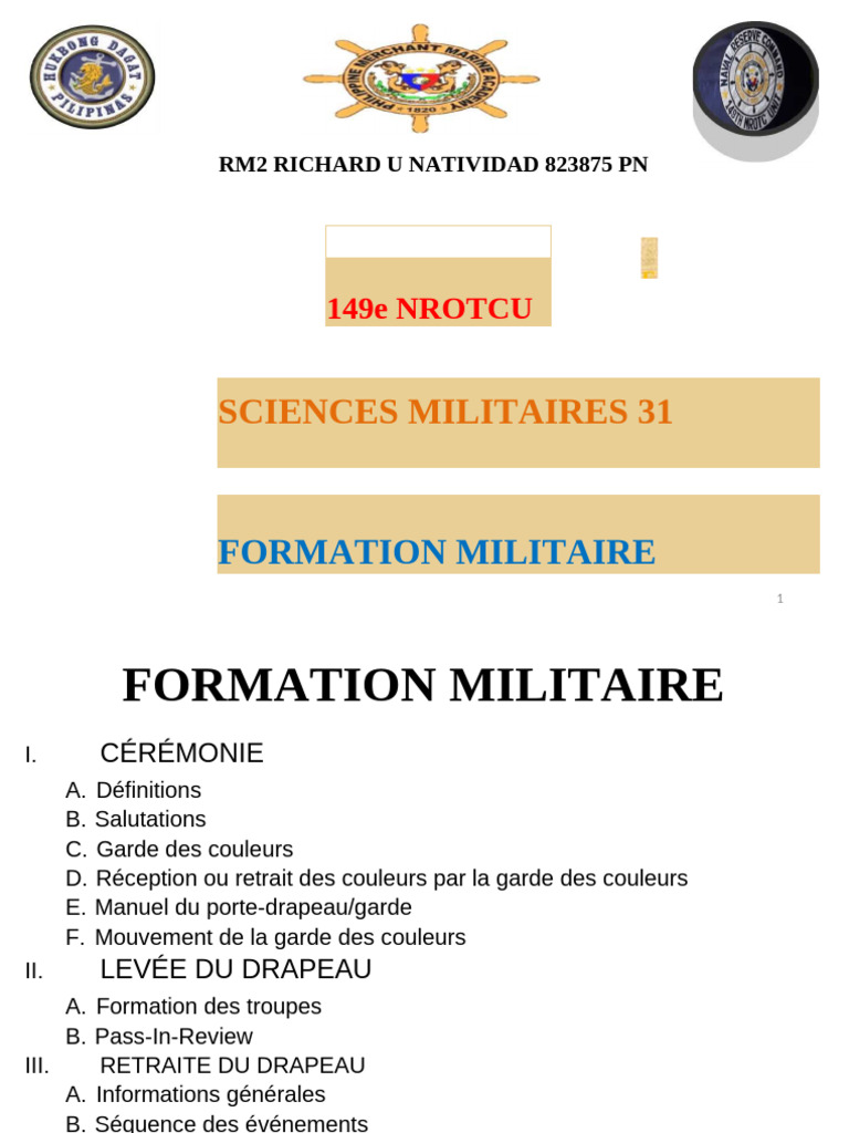 Guide des Cérémonies Militaires | PDF | Main | Compagnie (Unité militaire)
