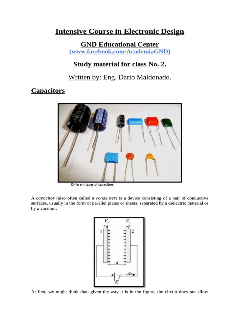 2 - Capacitors in DC and AC (Timers and Filters for Arduino) | PDF | Capacitor | Electrical ...