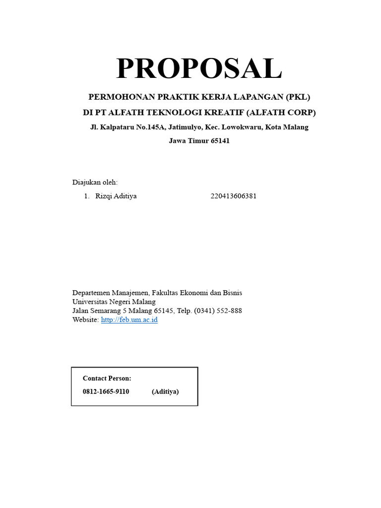 Proposal Dan Surat Pengantar PT Alfath Teknologi Kreatif | PDF