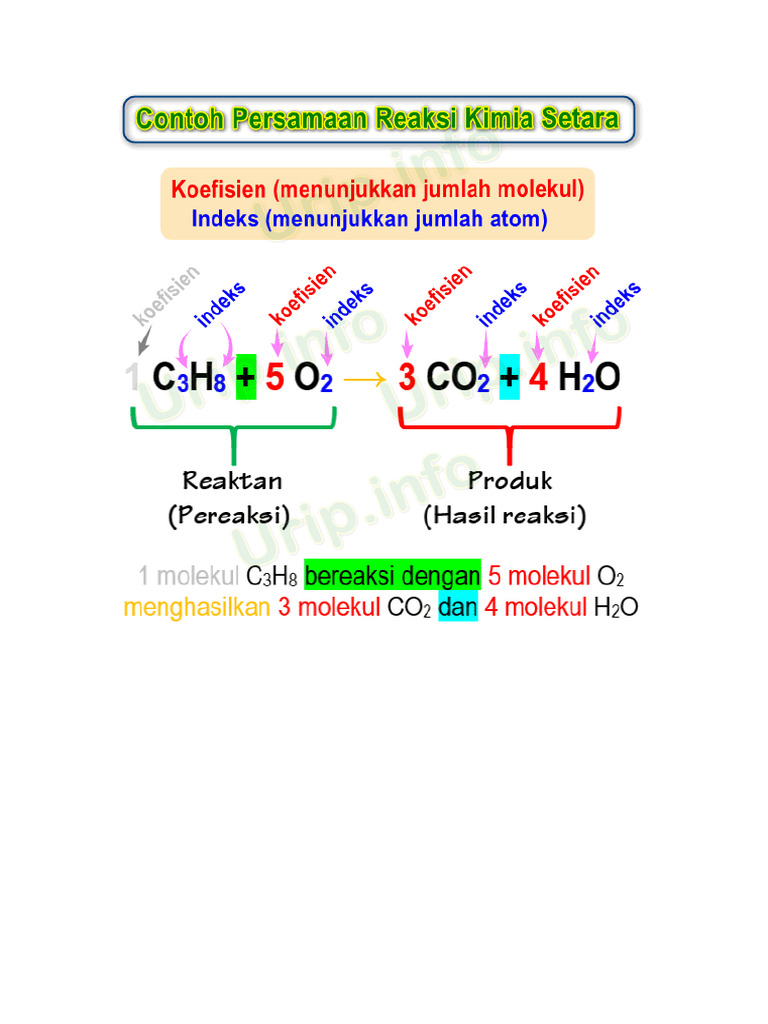 Contoh Persamaan Reaksi Kimia | PDF