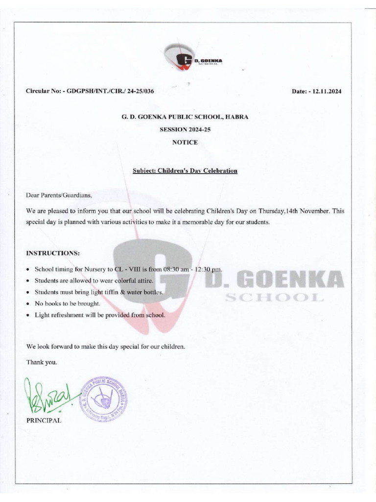 Children S Day Notice | PDF