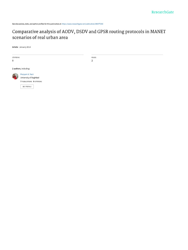 GPSR Aodv and DSDV | PDF