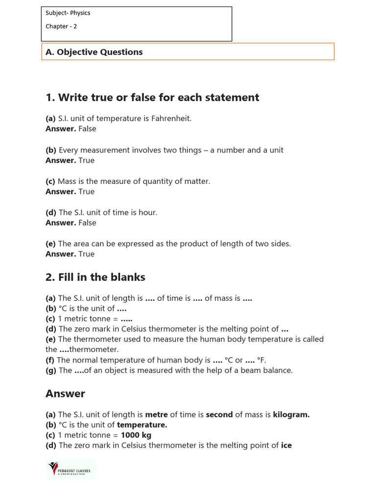 Chapter 2 Physics | PDF | Thermometer | Temperature