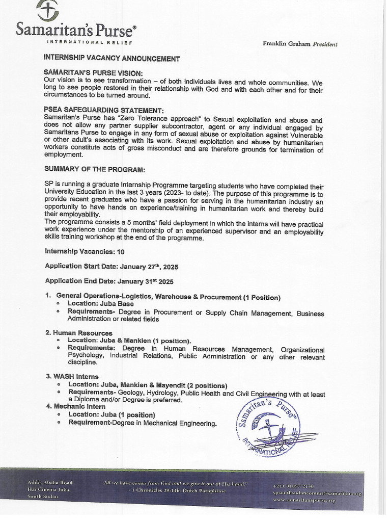 Advertisement Samaritans Purse 2025 | PDF