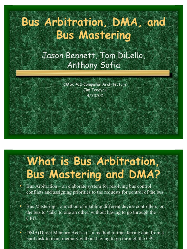 Bus Arbitration | PDF | Input/Output | Central Processing Unit