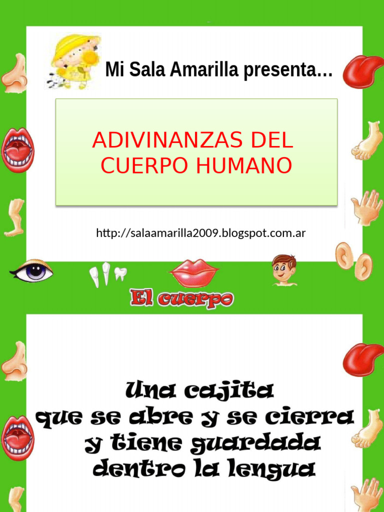 Adivinanzas Cuerpo Humano Pdf