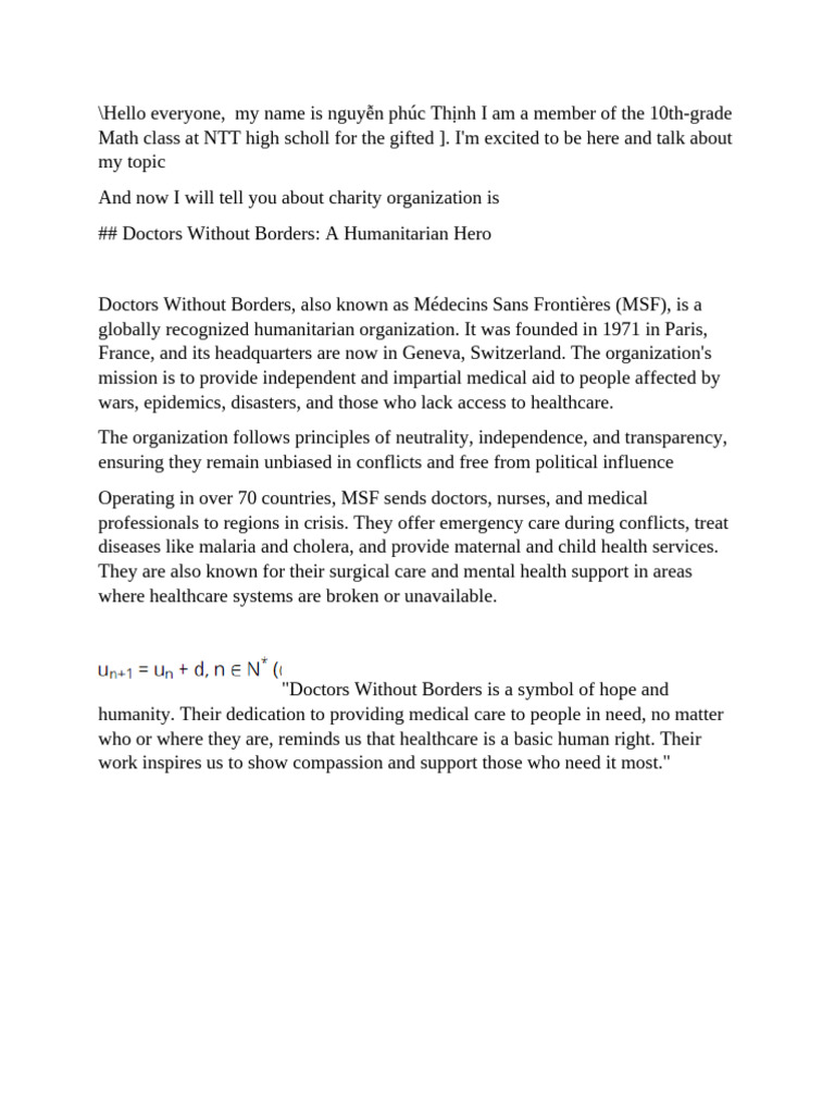 Doctors Without Borders: Global Humanitarian Aid | PDF
