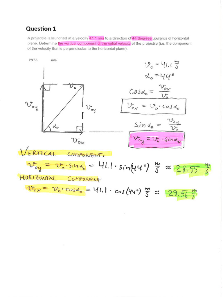 3 Projectile and Circular Motion Calculations | PDF