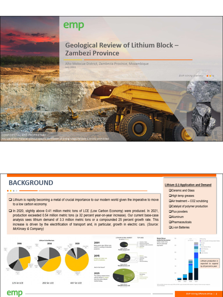 2022 Geological Review Lithium Block - Zambesi Province Mozambique | PDF | Lithium | Rock (Geology)