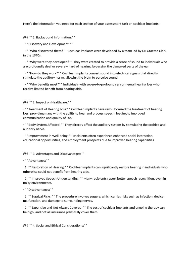 choclear implant | PDF | Hearing | Audiology