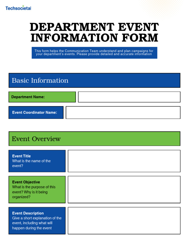 Department Event Information Form | PDF