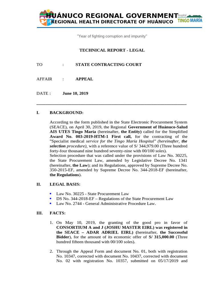 Technical Legal Report | PDF | Evaluation | Government
