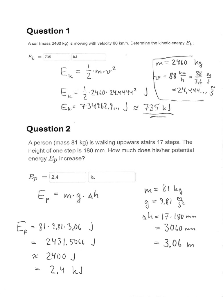 5 Work and Energy Calculations | PDF