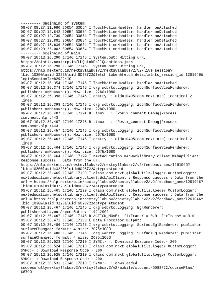 TouchMotionHandler Log Entries | PDF | Computer Engineering | System Software
