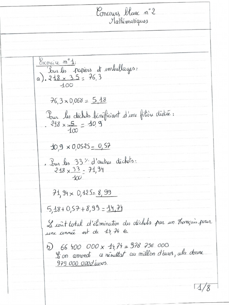 Concours Blanc Math2 | PDF