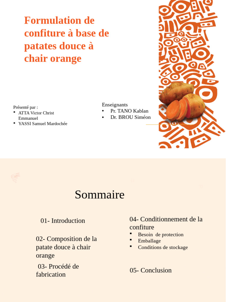 Confiture de Patates Douces | PDF | Patate douce | Pomme de terre