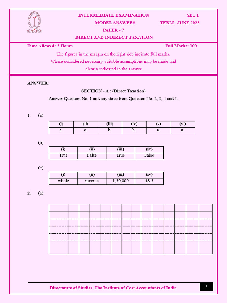 Paper7_Set1_Sol | PDF | Taxes | Tax Deduction