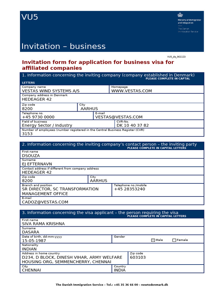 VU5 Invitation Form SIKRS | PDF | Travel Visa | Justice
