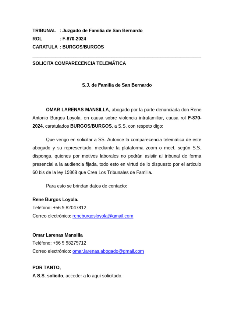 Solicita Comparecencia On Line Rene.. | PDF