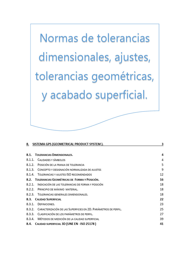 Tolerancias Dimensionales, Geométricas y Calidad Superficial. | PDF ...