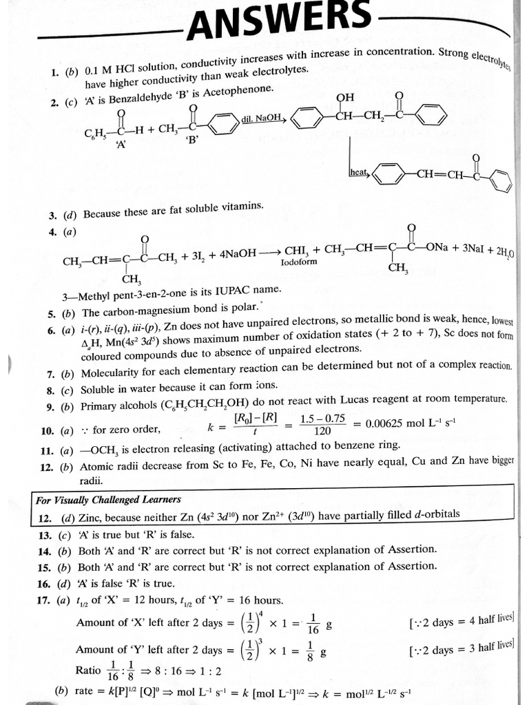 Answers of Sample Paper 1 | PDF